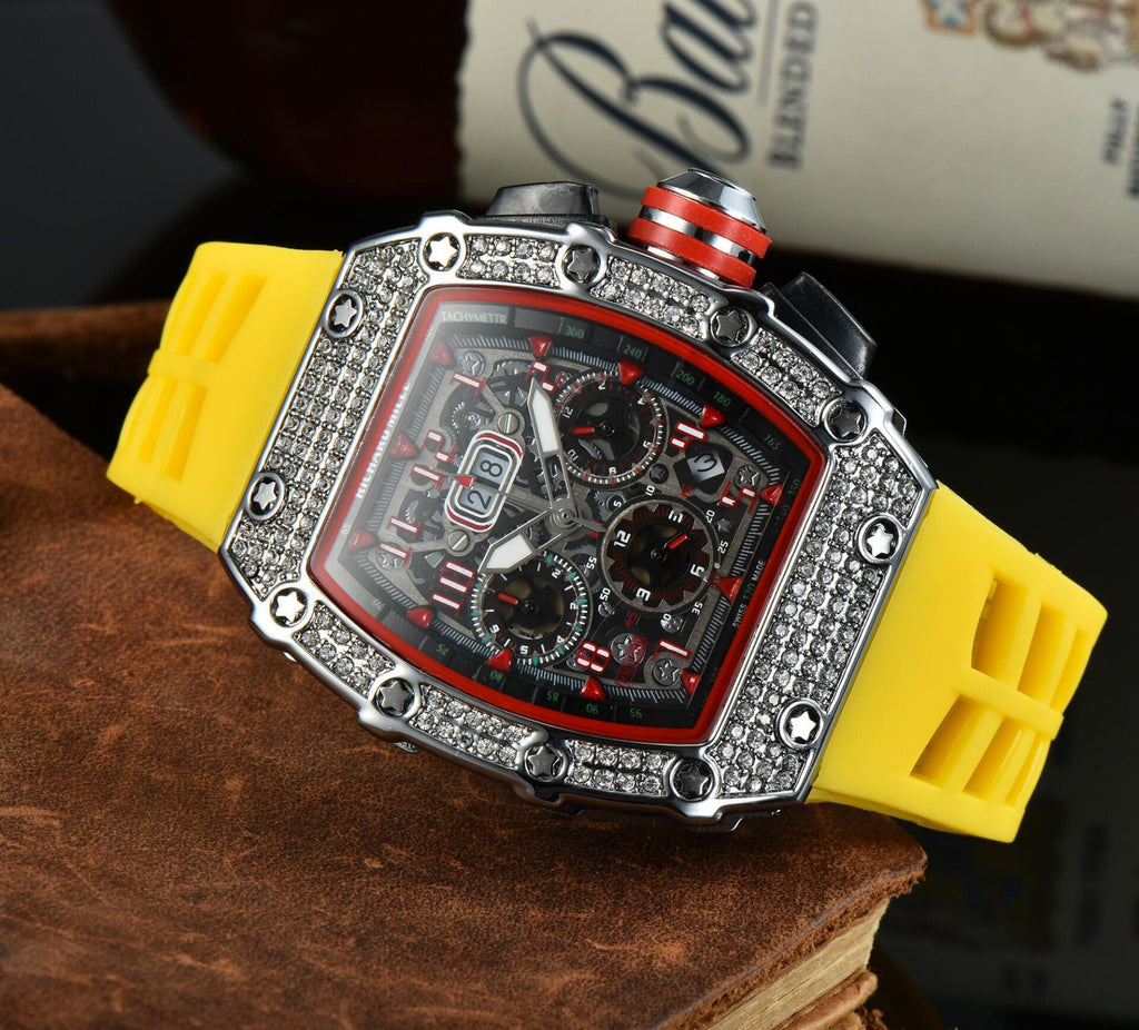 Business Men's Ghost Head Fashion Diamond Gypsophila Watch – torqueandtime